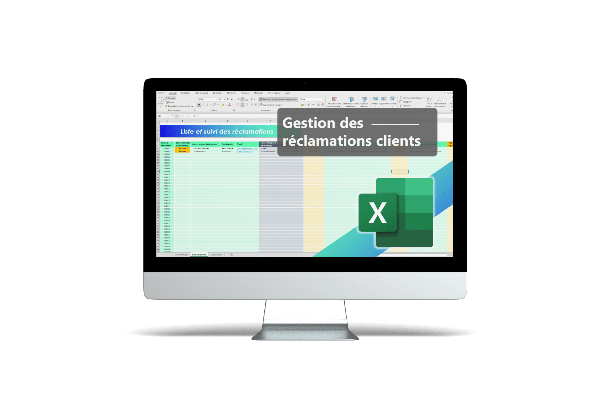 Tableau de suivi des réclamations clients l EXCEL l BTP